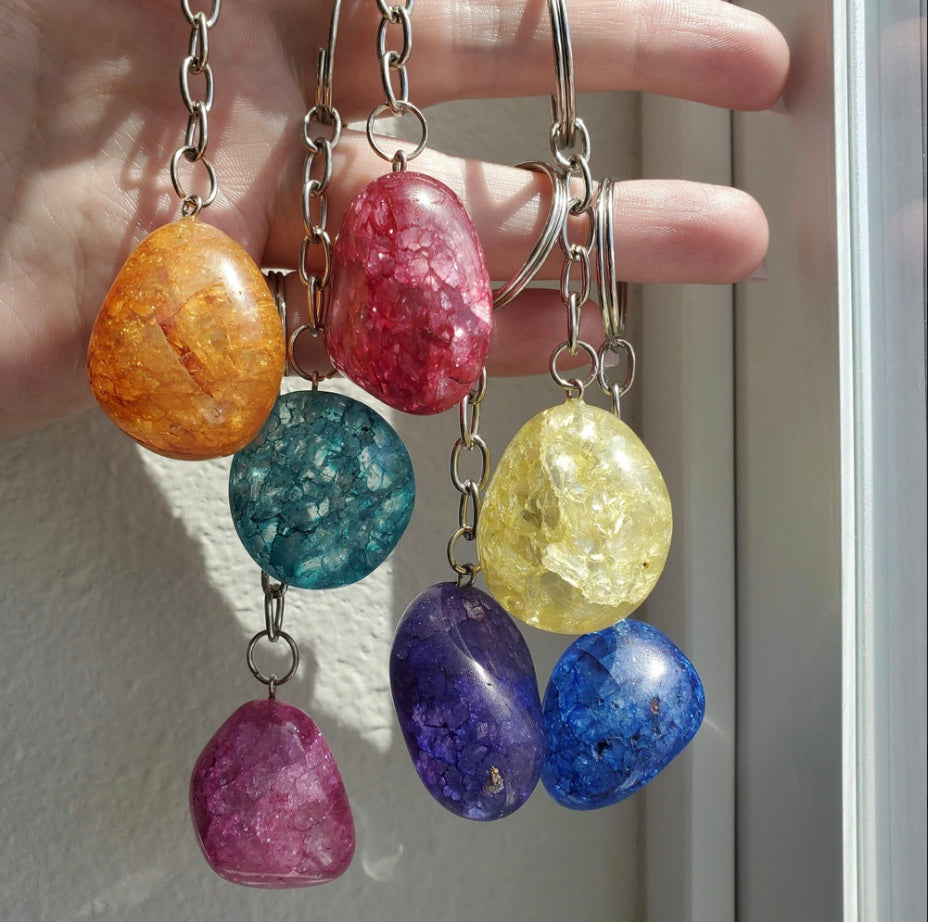 Crackle Quartz Keychain – True Nature Homestead